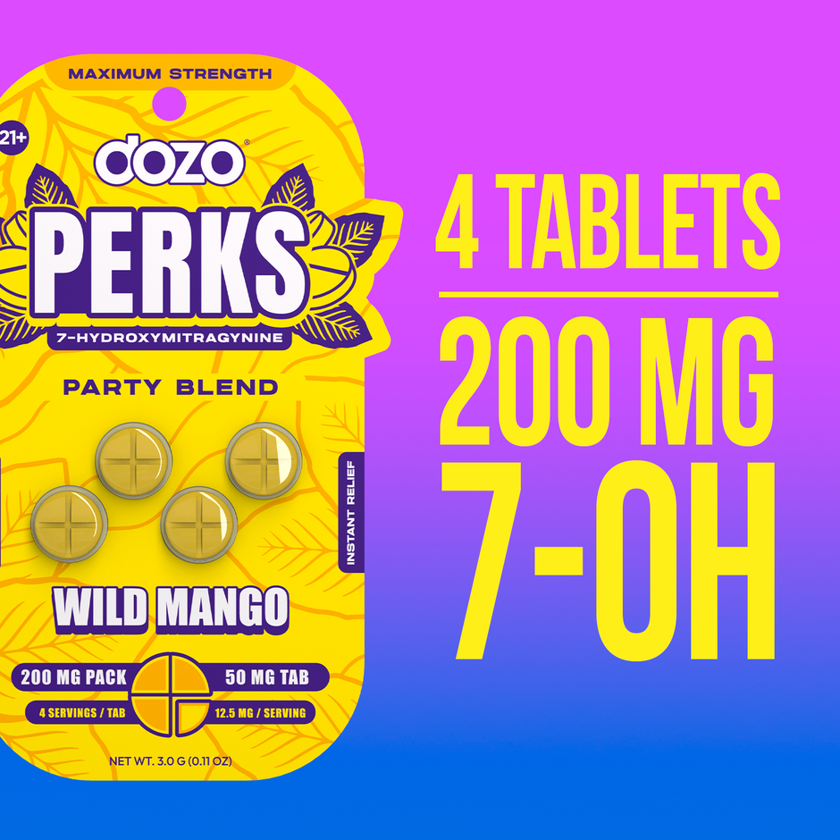 4ct 50mg Dozo PERKS 7-HYDROXYMITRAGYNINE – Euphoria, Party, Mellow ...